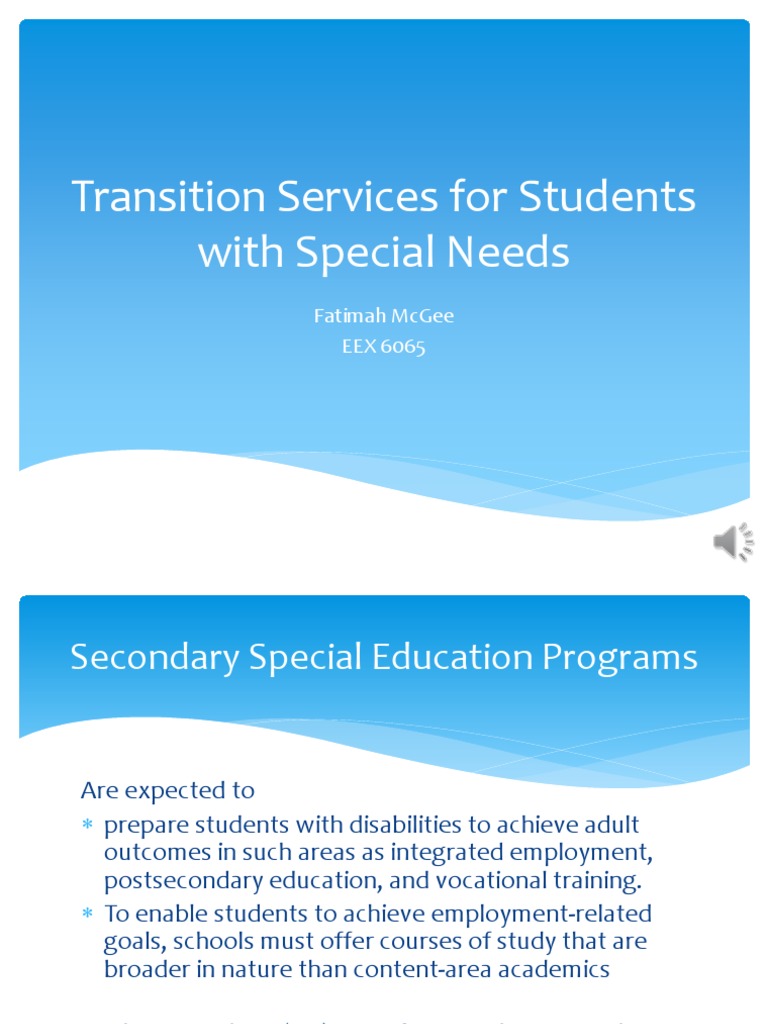 Transition Services For Students With Special Needs | PDF | Special ...