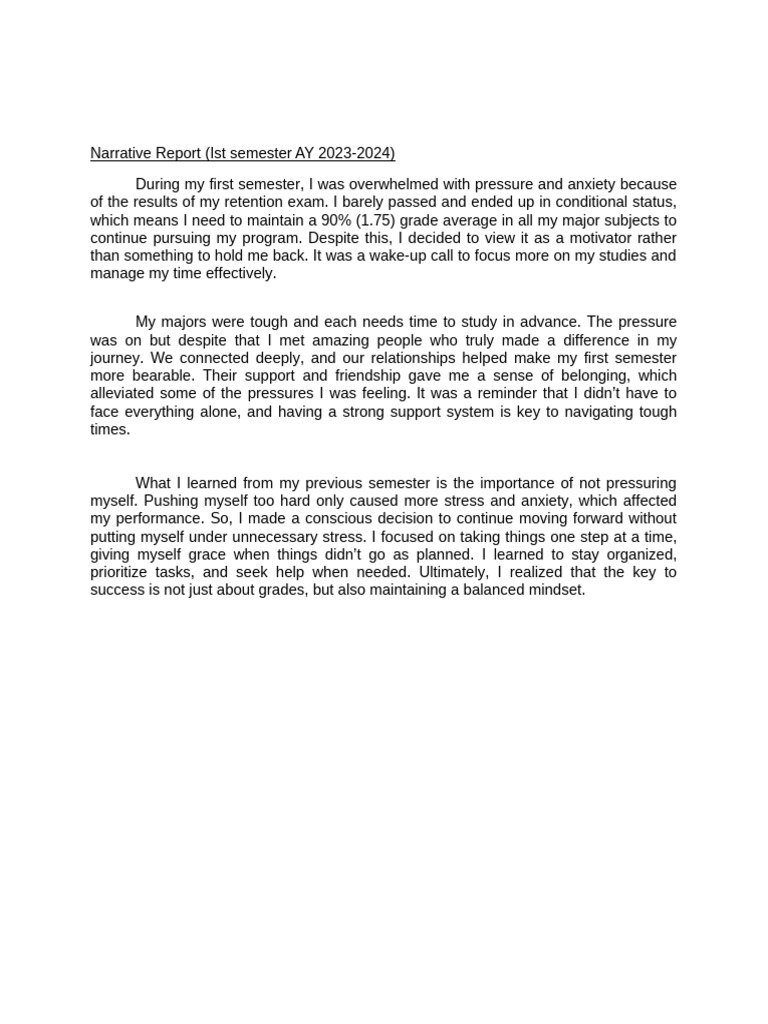 Narrative Report Example Format | PDF