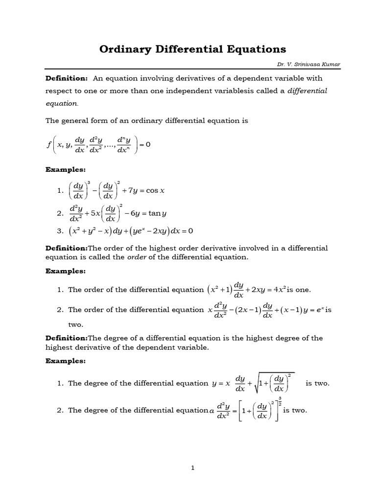 ODE-1 | PDF | Differential Equations | Mathematical Objects