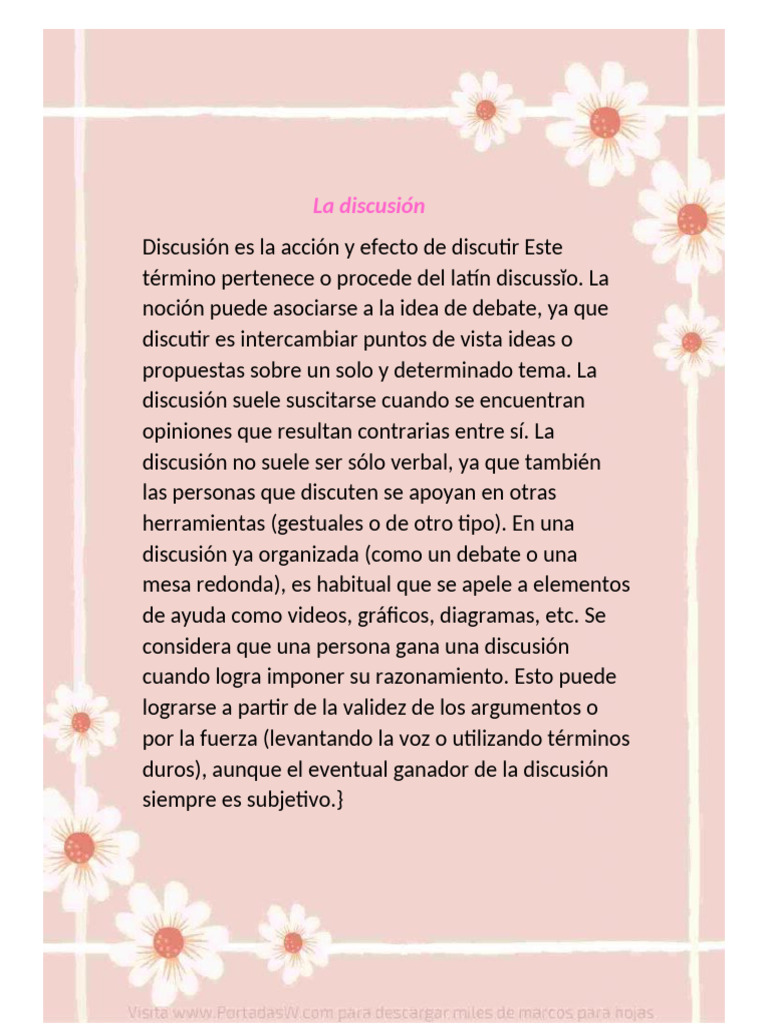 Qué es la discusión y su significado | PDF