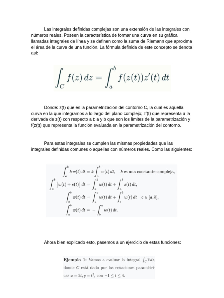 Integrales Definidas Complejas: Guía y Ejemplo | PDF | Integral ...