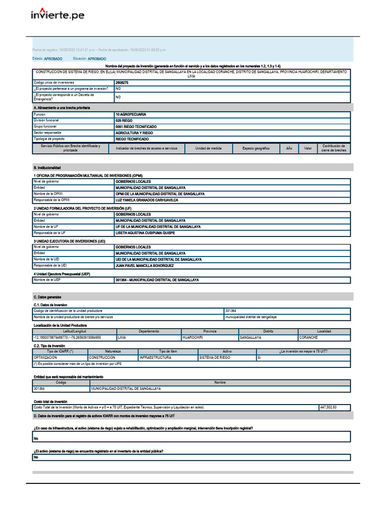 Formato 7c Coranche (3) | PDF | Economias