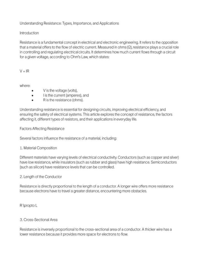 Resistance | PDF