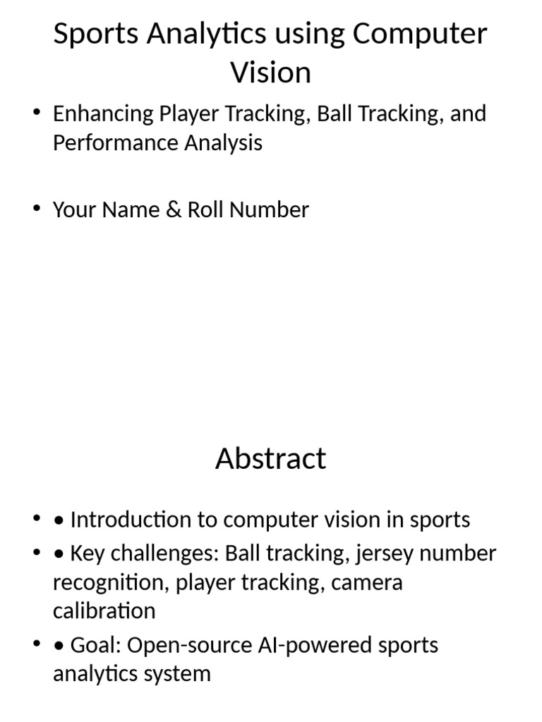 Sports Analytics Presentation | PDF