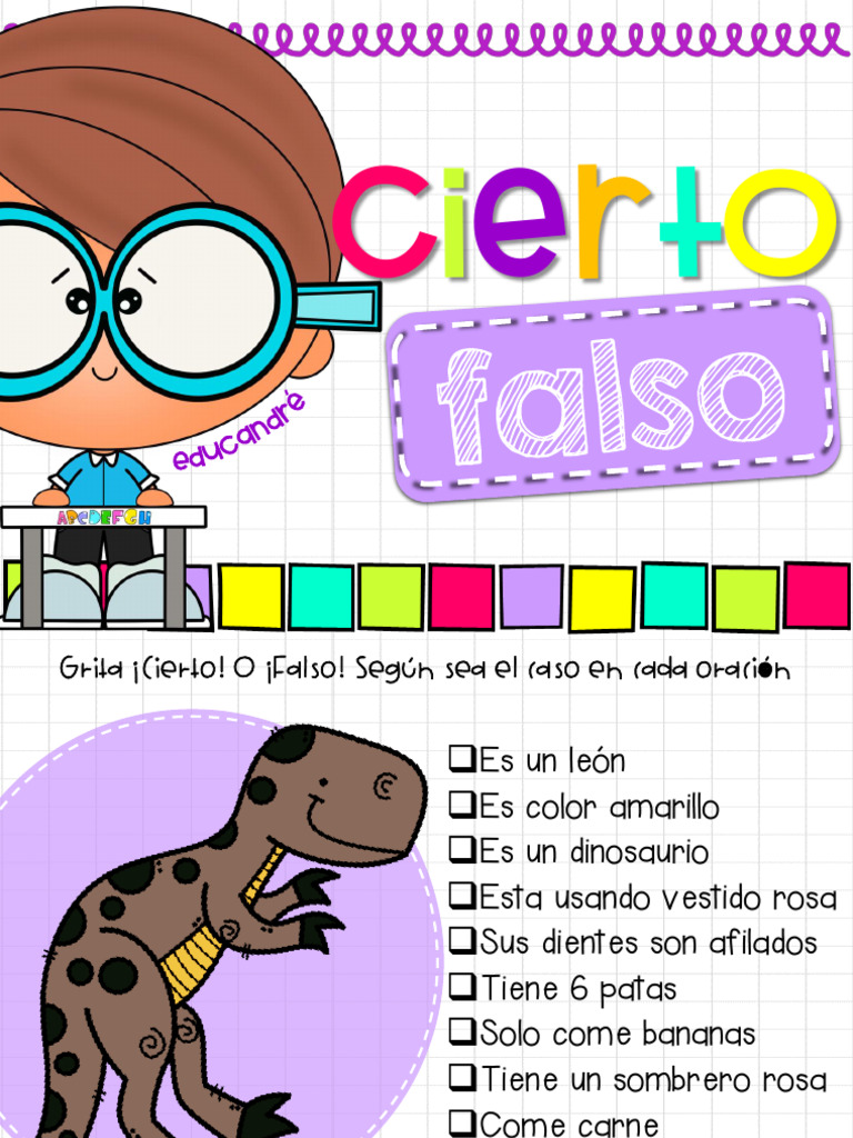 Juego de Cierto o Falso con Educandré | PDF | Color