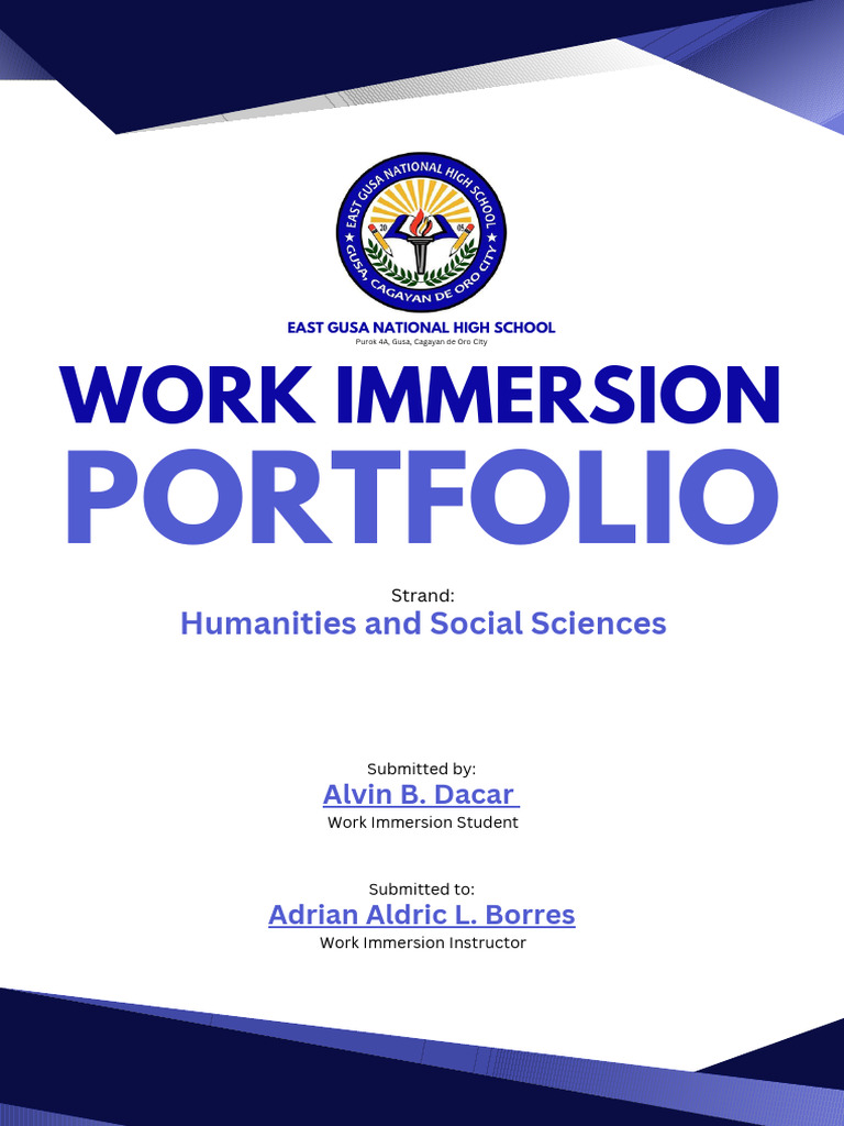 Work Immersion Cover Page (Student Sample)_20250211_213815_0000 | PDF