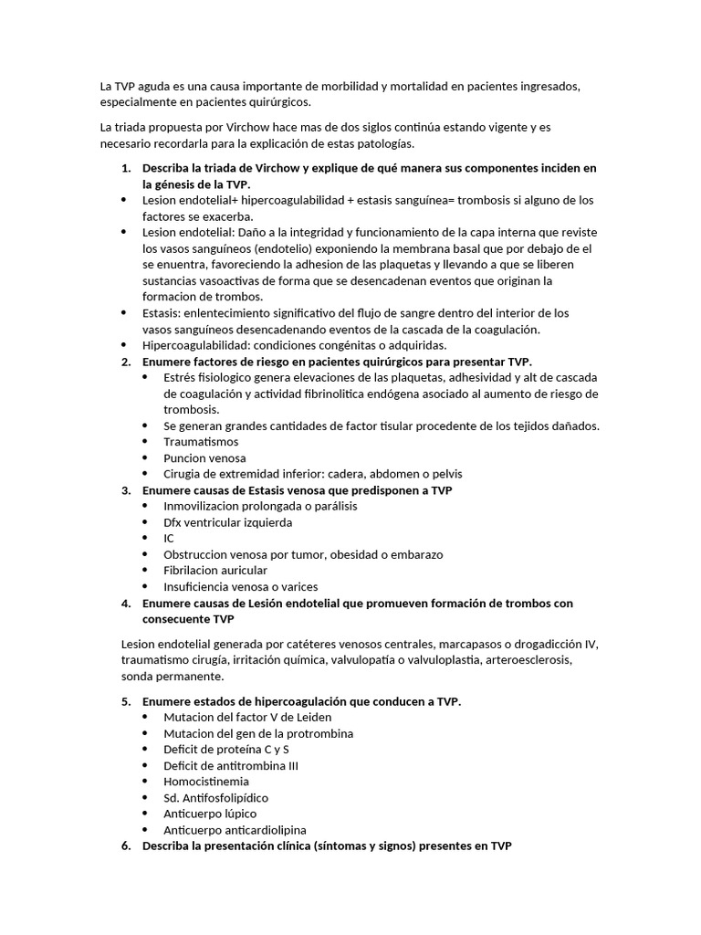 Signos de Homans y Hollow en TVP | PDF | Coagulación | Trombo