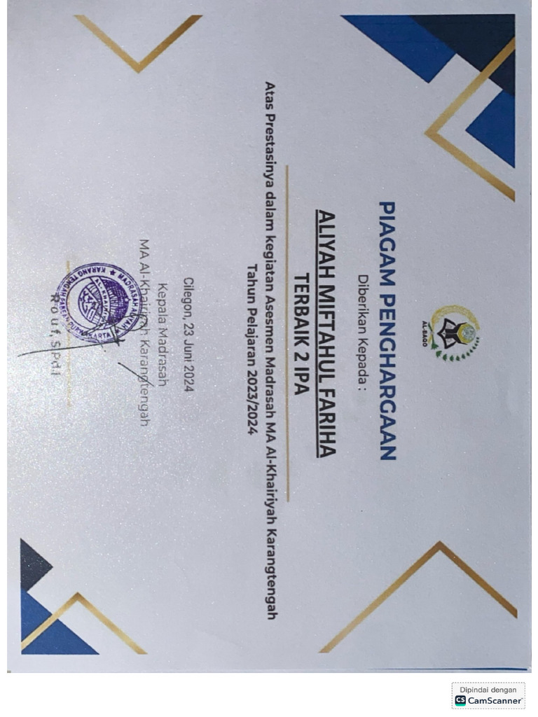 Sertifikat Prestasi | PDF