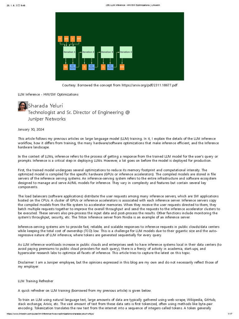 (29) LLM Inference - HW_SW Optimizations _ LinkedIn | PDF | Computing | Computer Science