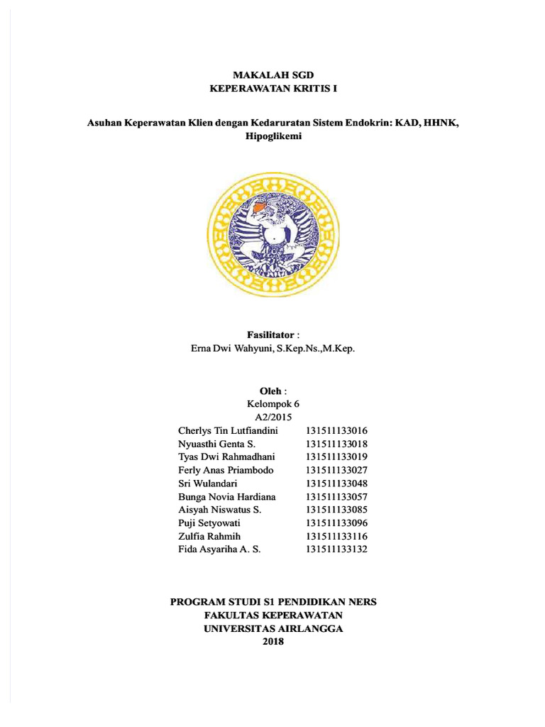 PDF Askep Kad HHNK Hipoglikemia Compress | PDF