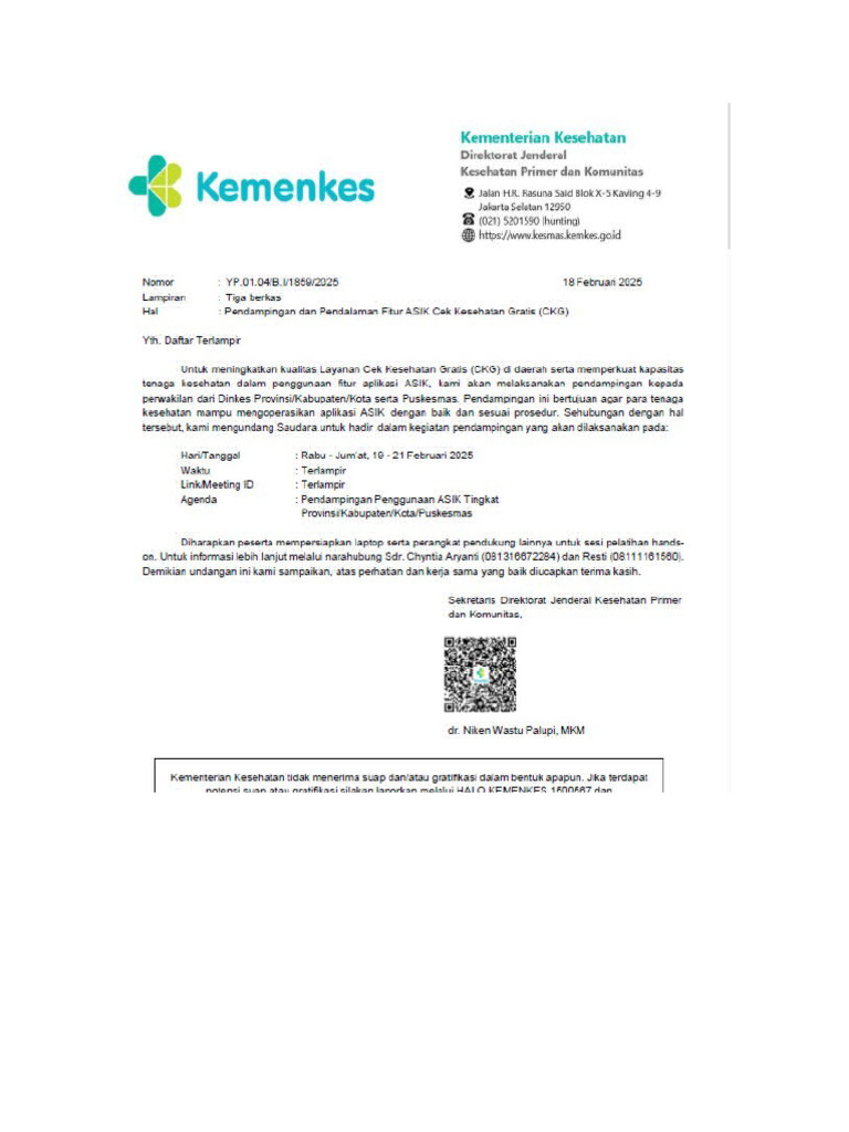 Pendampingan Penggunaan ASIK CKG 2025 3 jpl | PDF