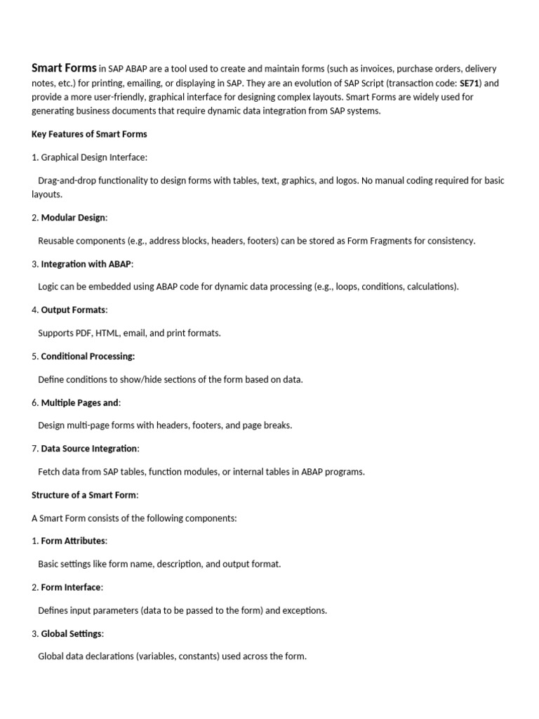 SAP ABAP Smart Forms Guide | PDF | Page Layout | Programming Paradigms