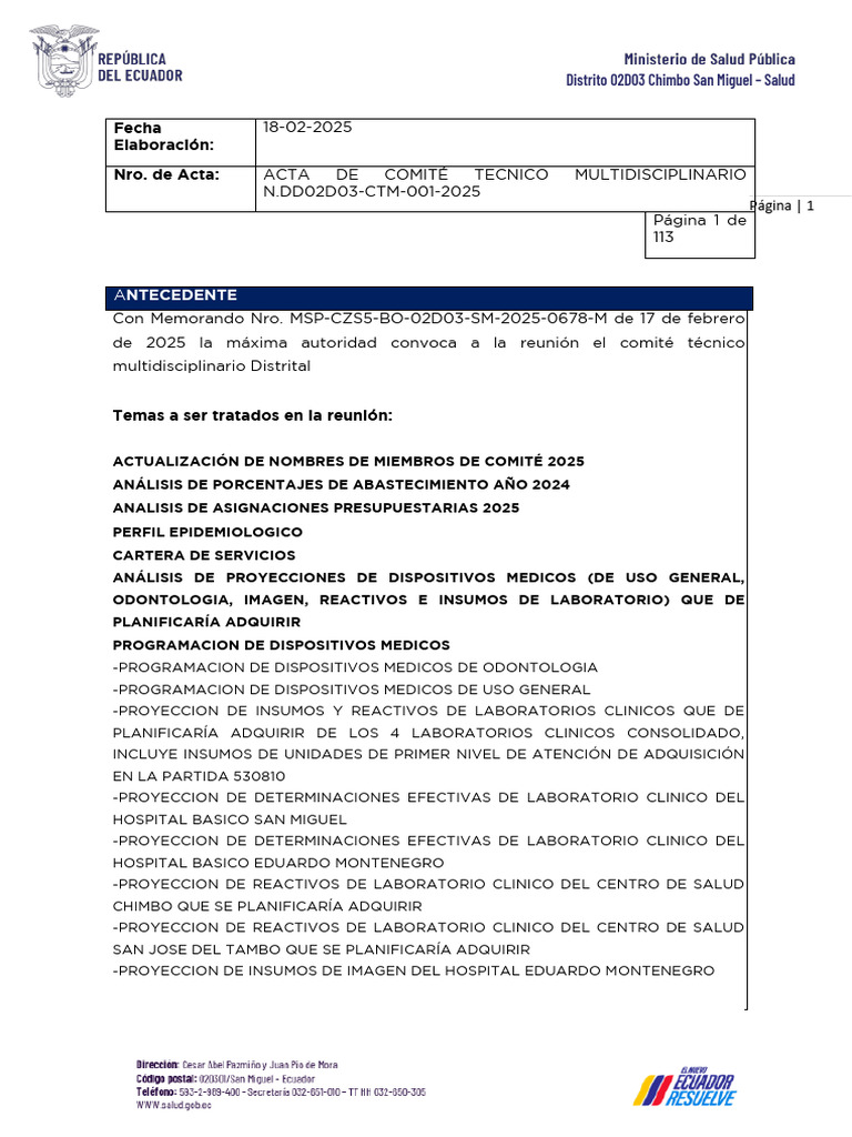 ACTA de COMITE MULTI 001 2025 Signed Signed Signed Signed Signed 1 Signed Signed | PDF ...
