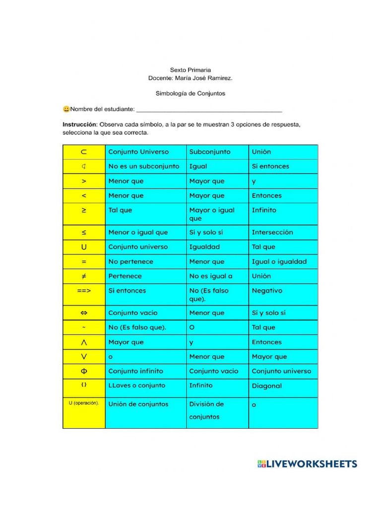 Simbologia de Conjuntos | PDF