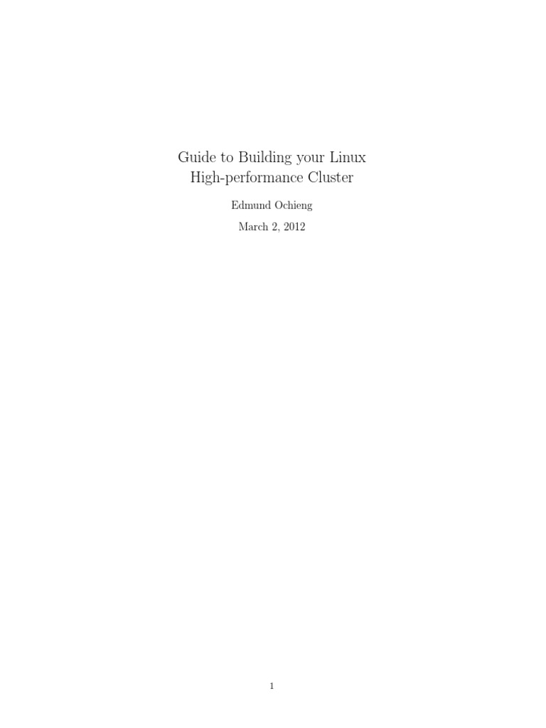 Linux Hpc Cluster Setup Guide Pdf Computer Network Port Computer