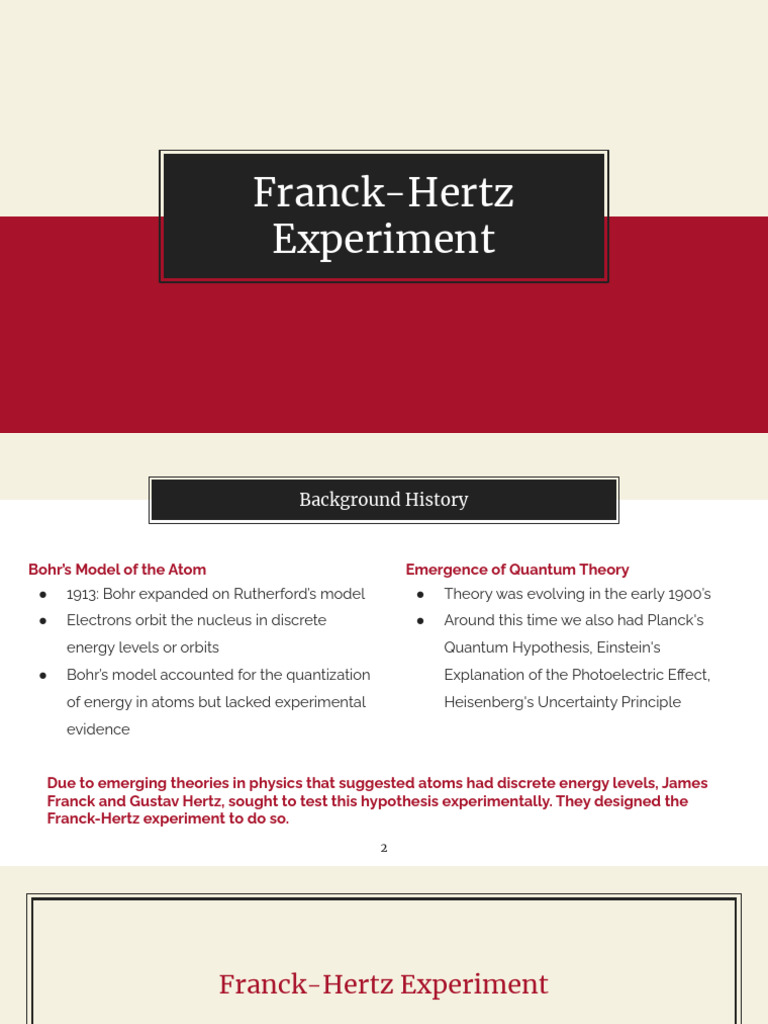 Franck-Hertz Experiment Overview | PDF | Atomic Orbital | Energy Level