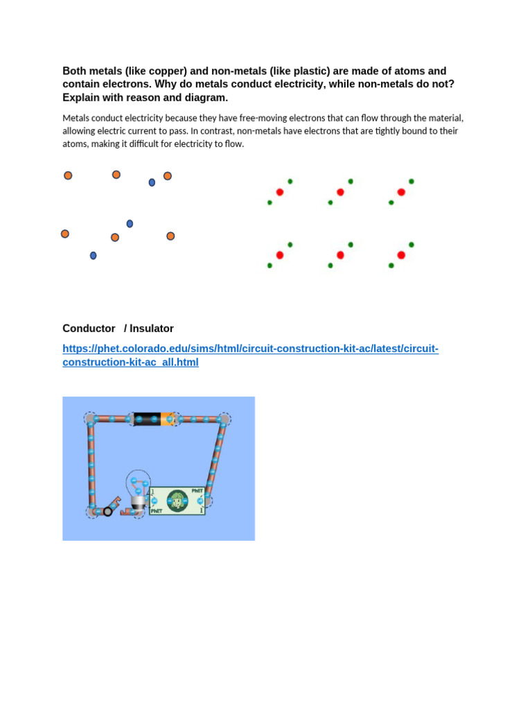 Metals vs Non-Metals: Conductivity Explained | PDF