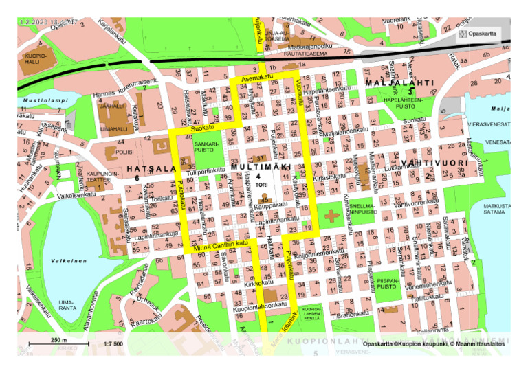 Kuopio Printable Map | PDF