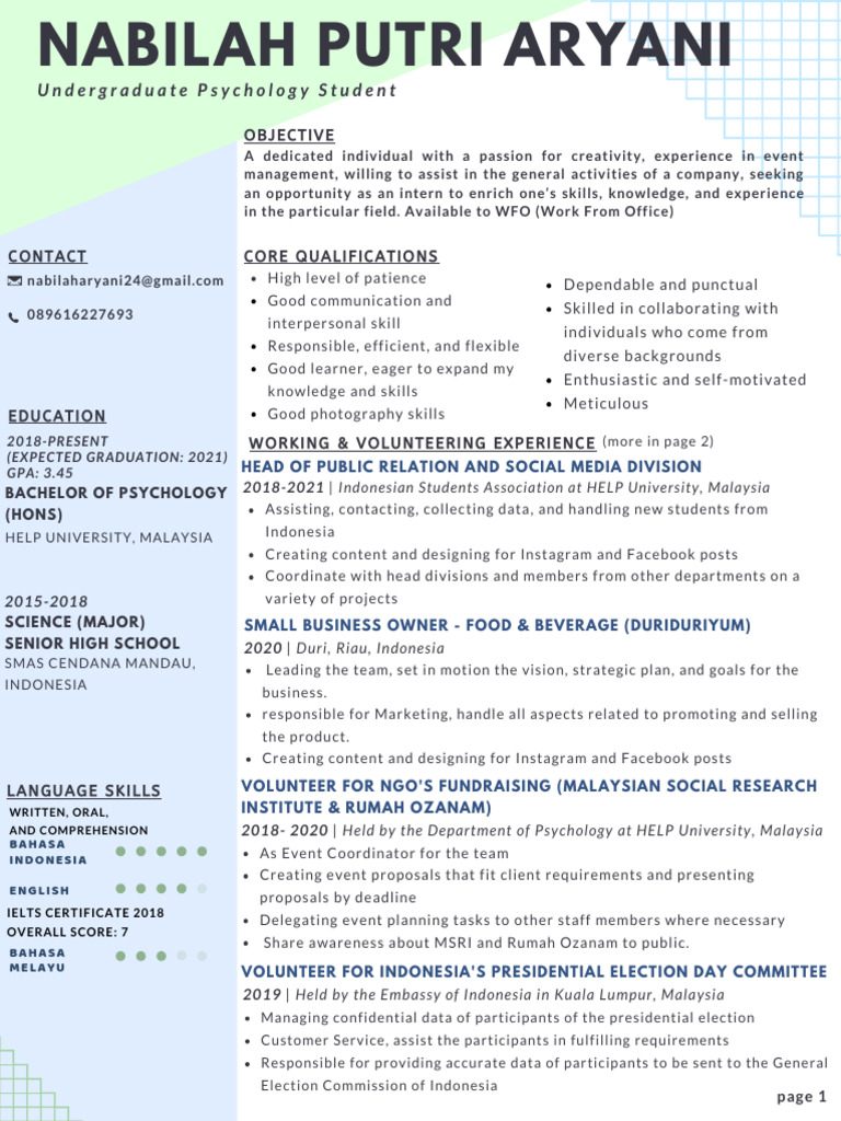 CV Nabilah Putri Aryani | PDF