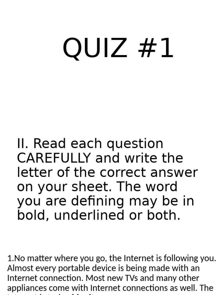 Context Clues Quiz | PDF