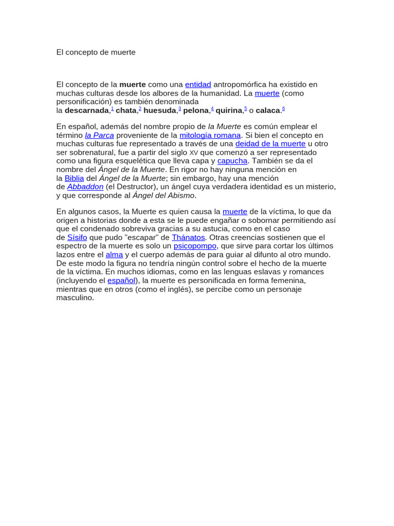 El Concepto de Muerte | PDF