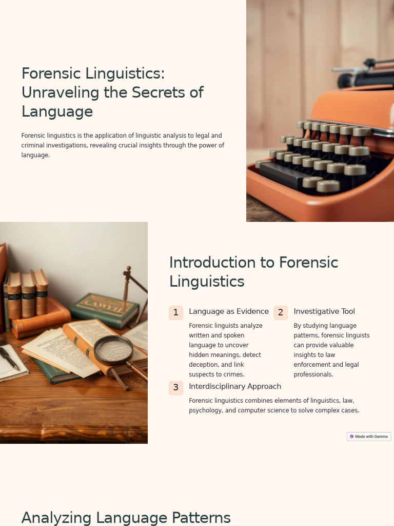 Forensic Linguistics Unraveling The Secrets of Language | PDF ...