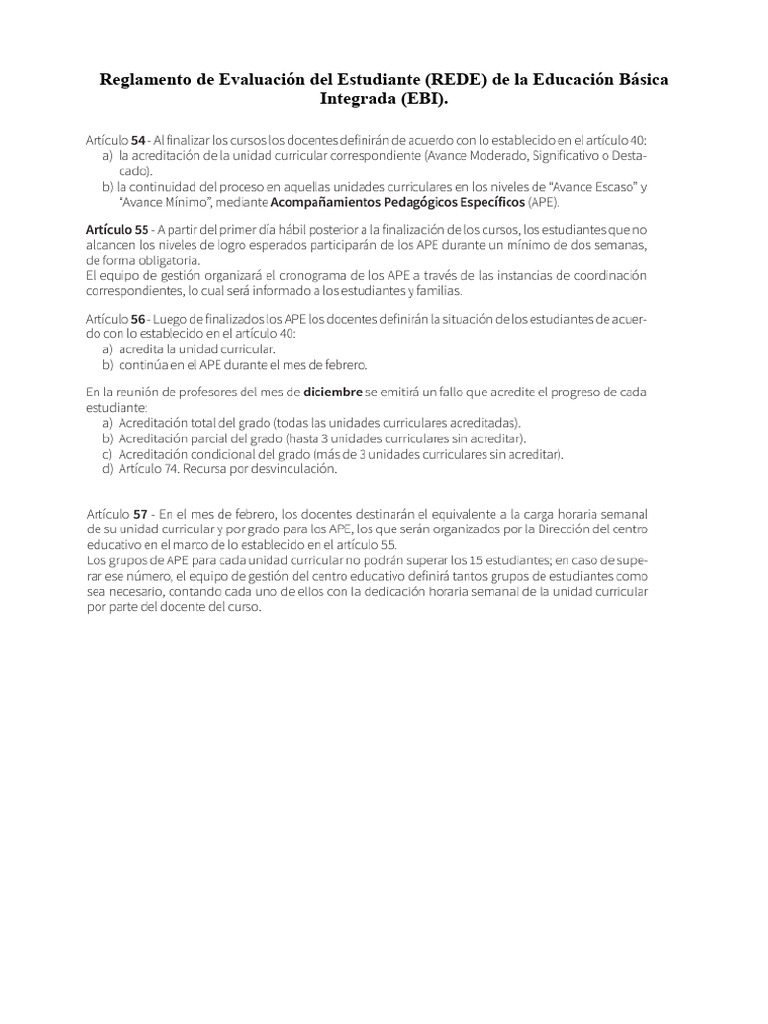 Reglamento Evaluación y Pasaje de Grado EBI | PDF