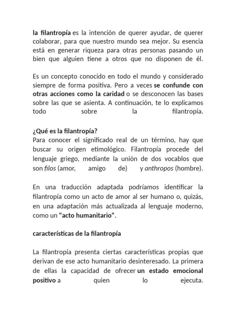 la filantropía | PDF | Trabajo Social | Filantropía