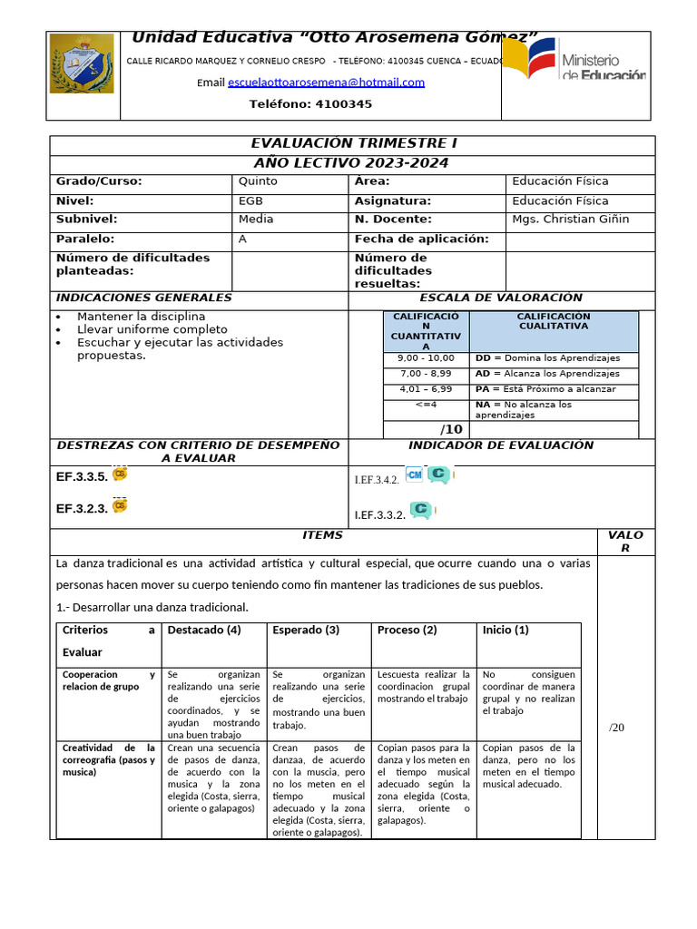 EVALUACIÓN TRIMESTRAL 5 | PDF