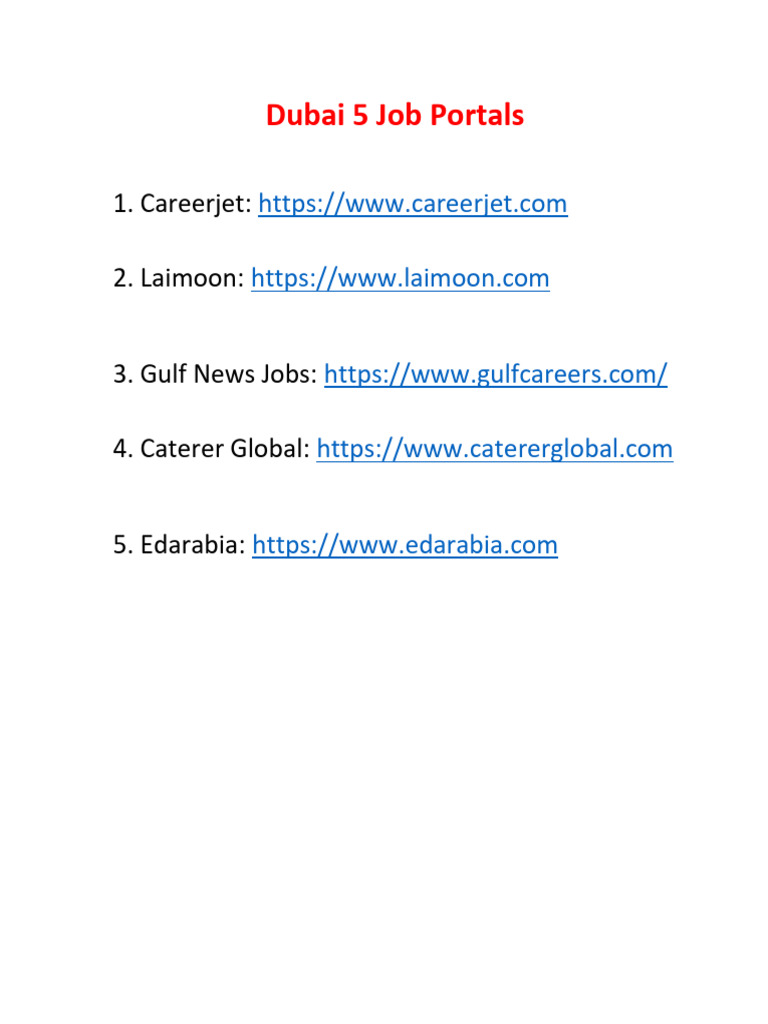 Dubai Job Portals | PDF