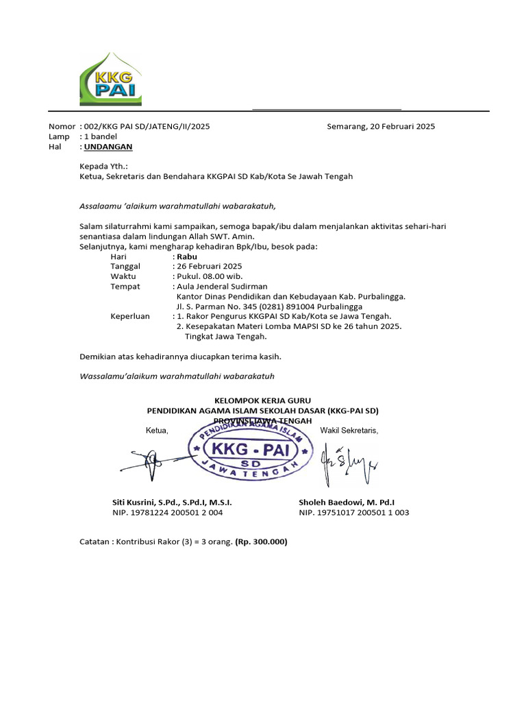 Undangan Rakor Ketua 26 2 2025 | PDF