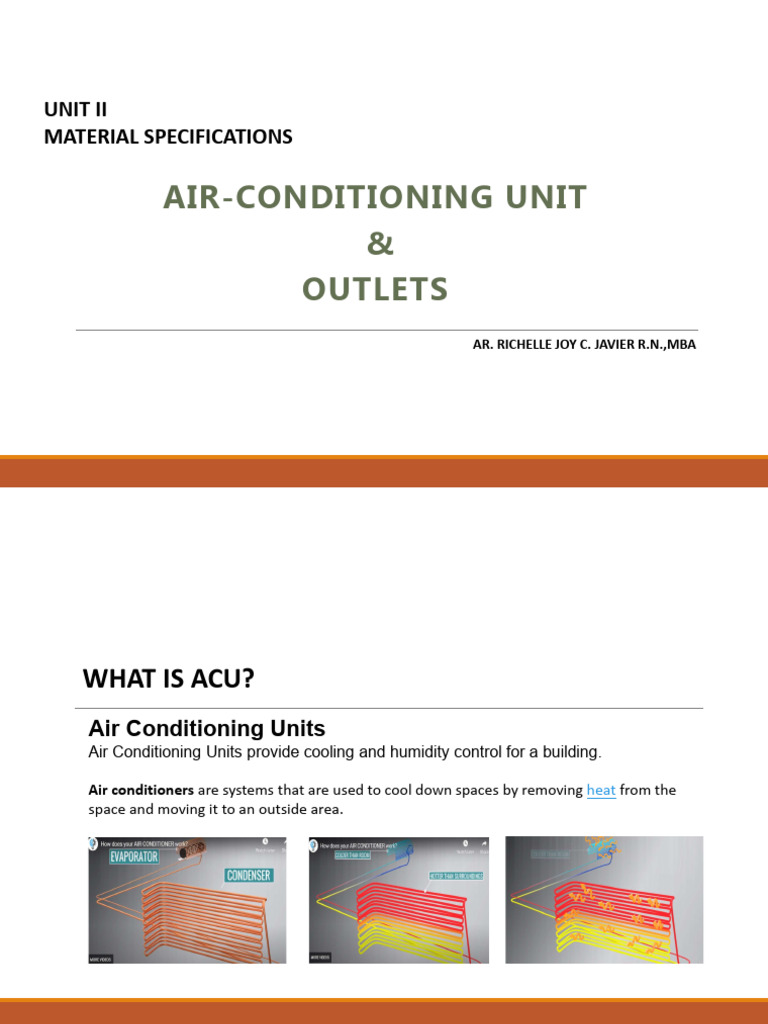 Acu and Outlets | PDF | Air Conditioning | Countertop