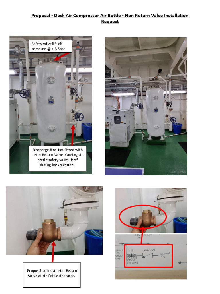 Proposal - Deck Air Compressor Air Bottle - Non Return Valve ...