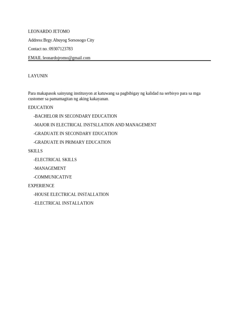 Work Resume | PDF
