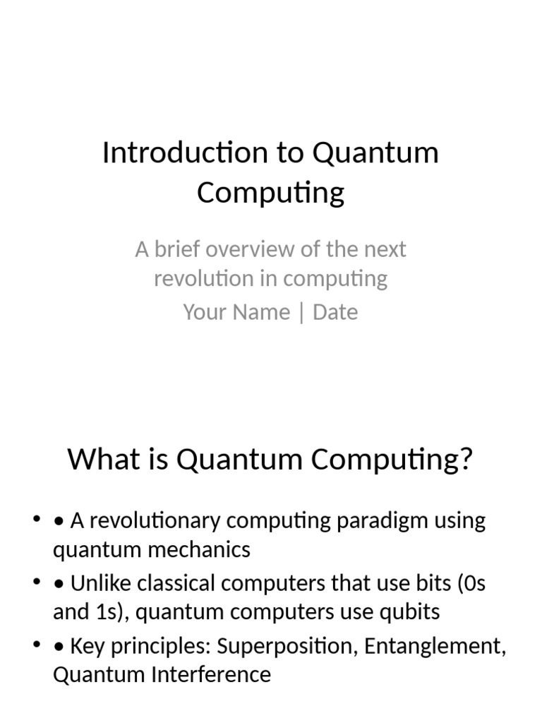 Latest Advances in Quantum Computing | PDF
