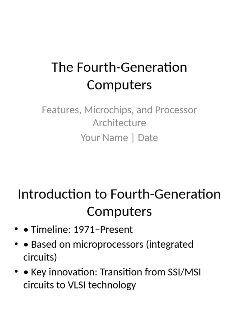 Fourth Generation Computers | PDF