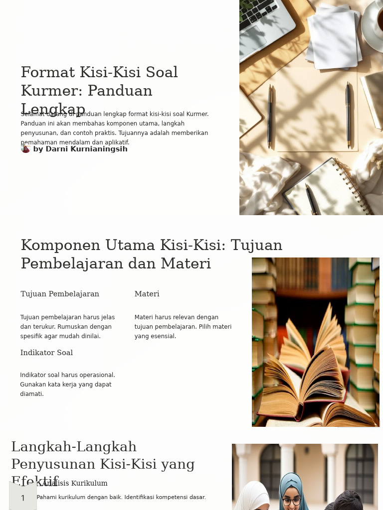 Format Kisi Kisi Soal Kurmer Panduan Lengkap | PDF