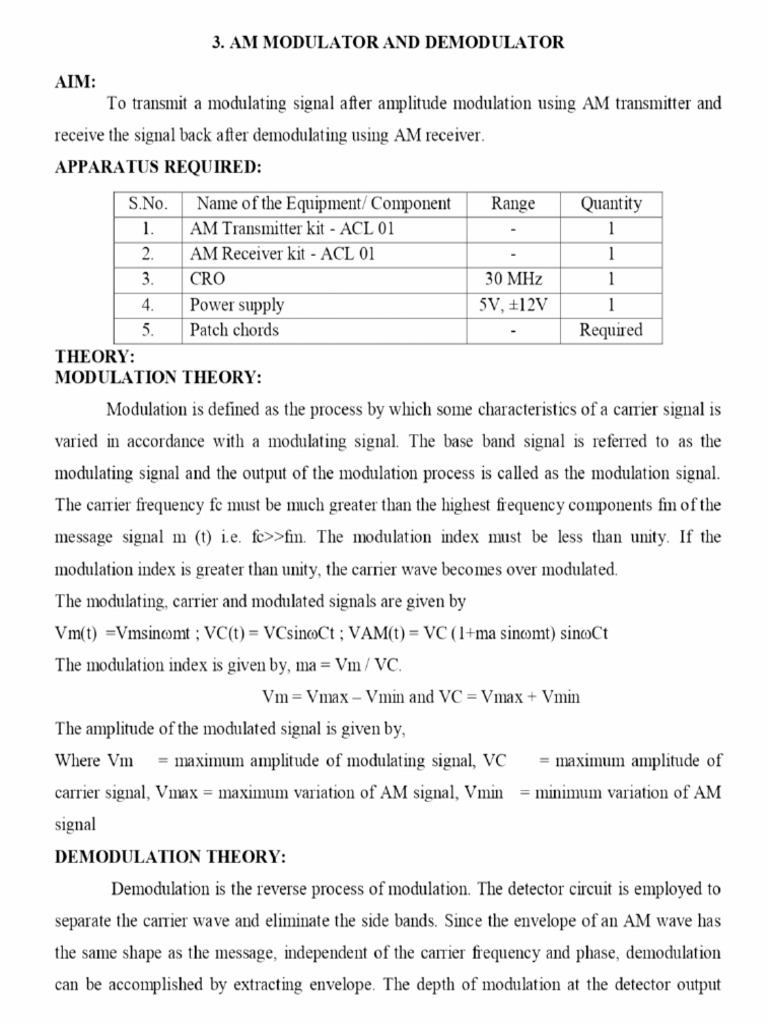 Comm Sys Exp No 1 | PDF