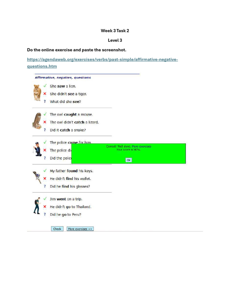 Week 7 Task 2 Simple Past | PDF