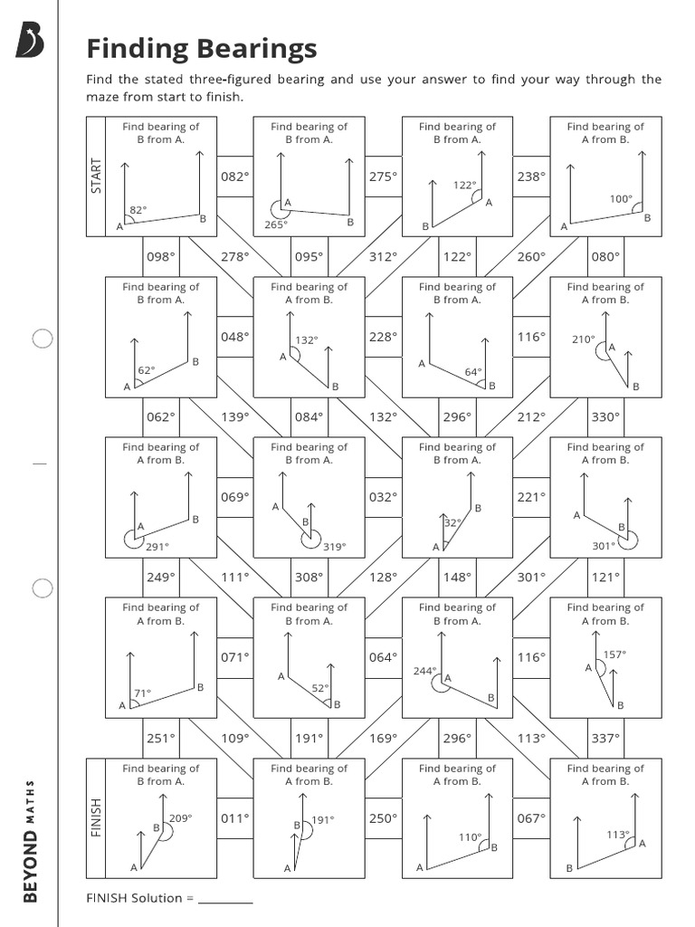 Bearings Calculation Between Points A and B | PDF