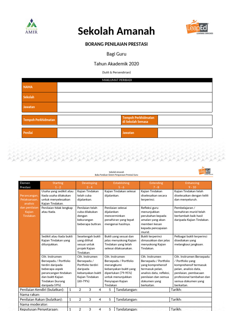 (BM) Teacher PMS Booklet 2020 | PDF
