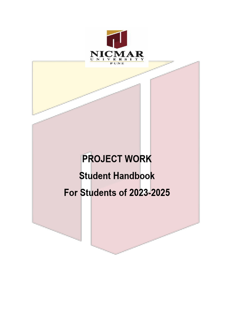 Draft-1. Project Work Handbook For Students Nicmar University-2023-25 ...