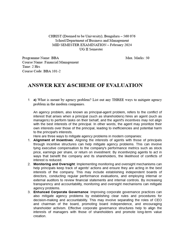 FM Mse Answer Paper | PDF | Cost Of Capital | Discounted Cash Flow