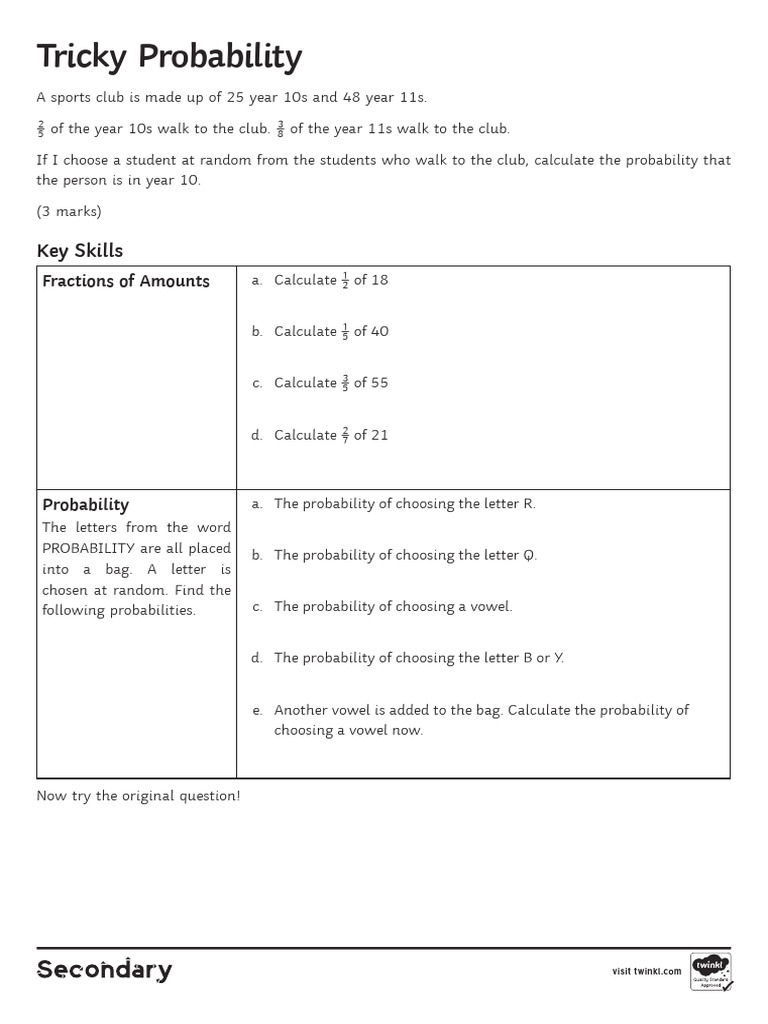 Tricky Probability Foundation | PDF | Odds | Gambling