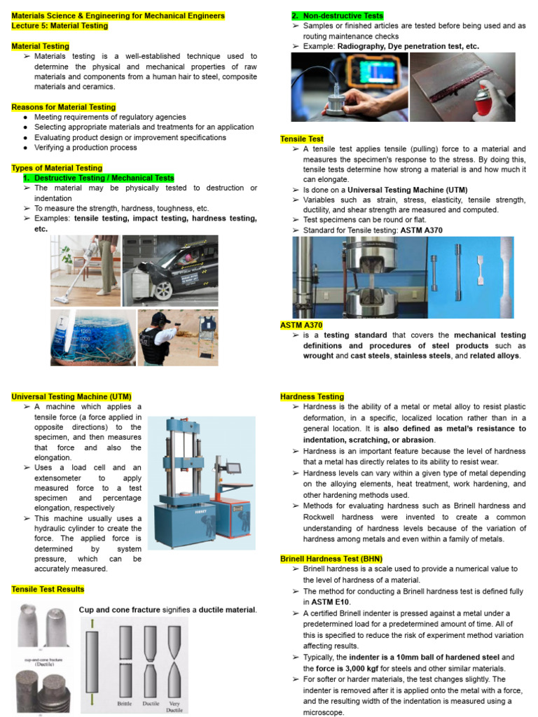 Materials Science - Material Testing | PDF | Hardness | Ultimate ...