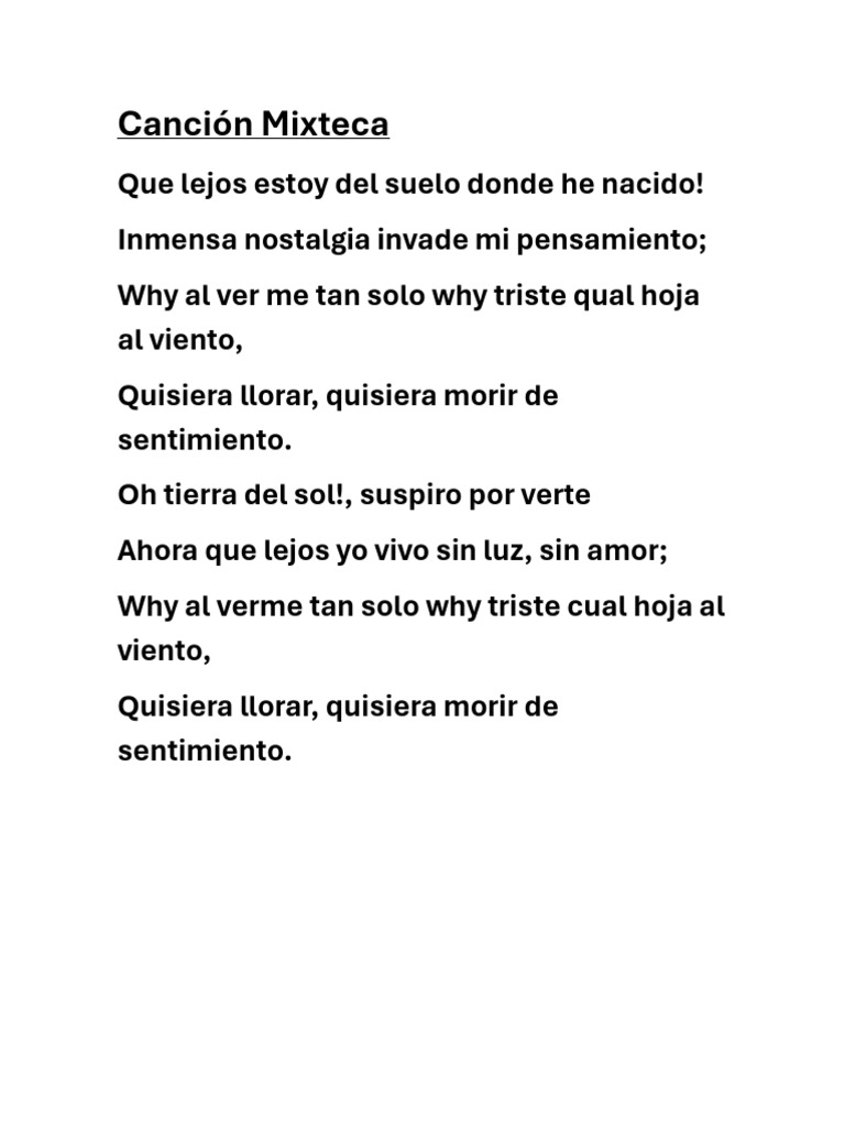 Canción Mixteca | PDF
