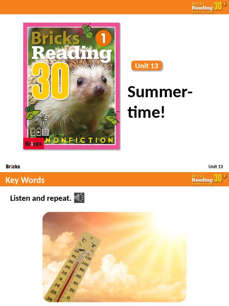 Bricks Reading 30 Nonfiction L1 SB PPT Unit 13 | PDF | Vocabulary ...