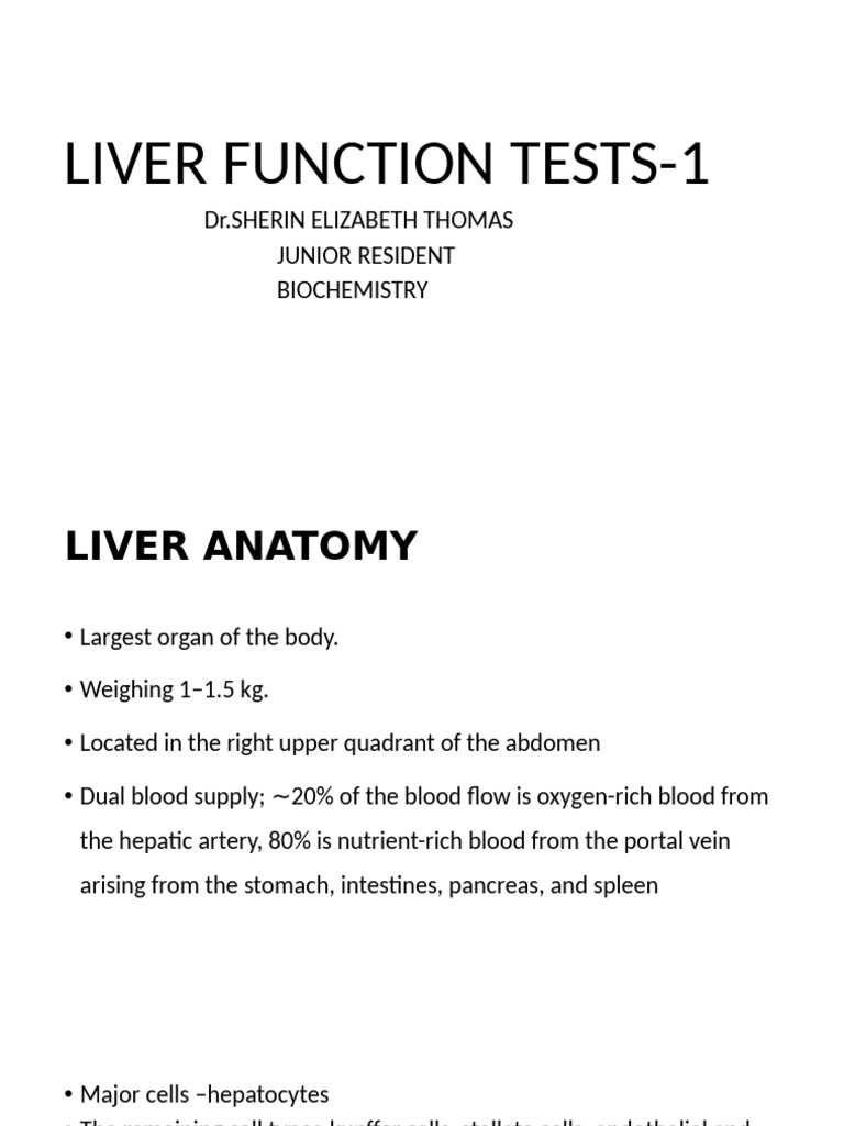 Liver Function Tests Overview | PDF | Alanine Transaminase | Liver