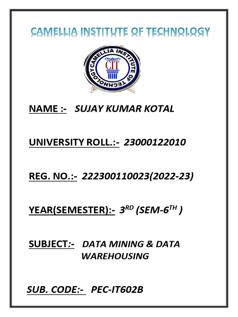 DW & DM | PDF | Statistical Classification | Support Vector Machine