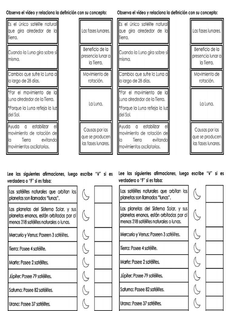 La Tierra El Sol y La Luna Actividad Actividades Proyecto 4to Grado | PDF